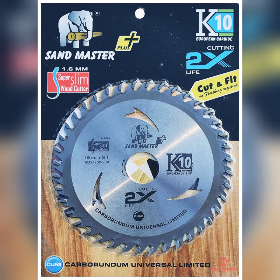 Sand Master Plus 4inch Wood Cutting Blade 110x1.6x20mm 40 Teeth Super